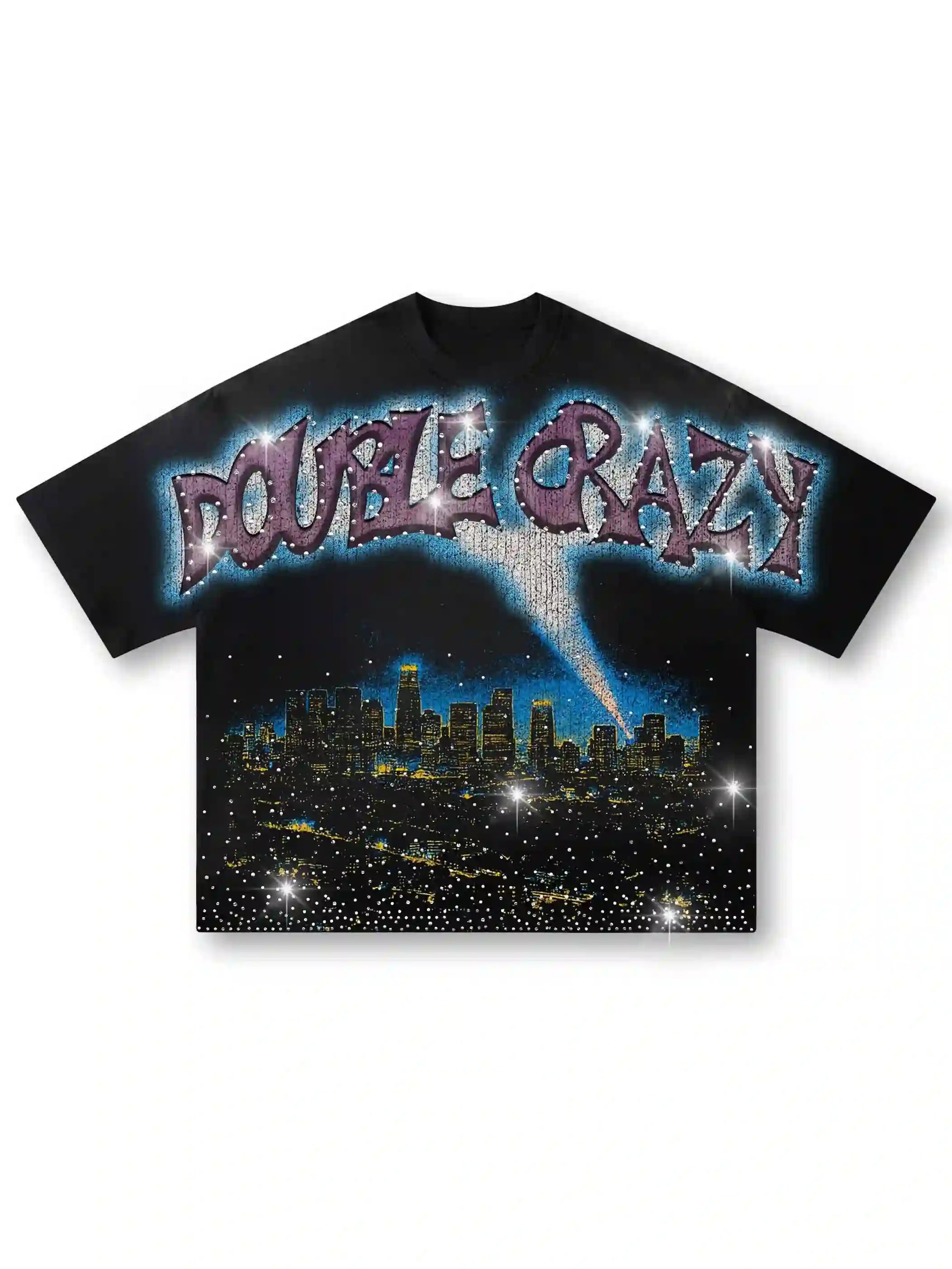 Boxy L.A. Skyline Iced Out Tee-435 – DoubleCrazy
